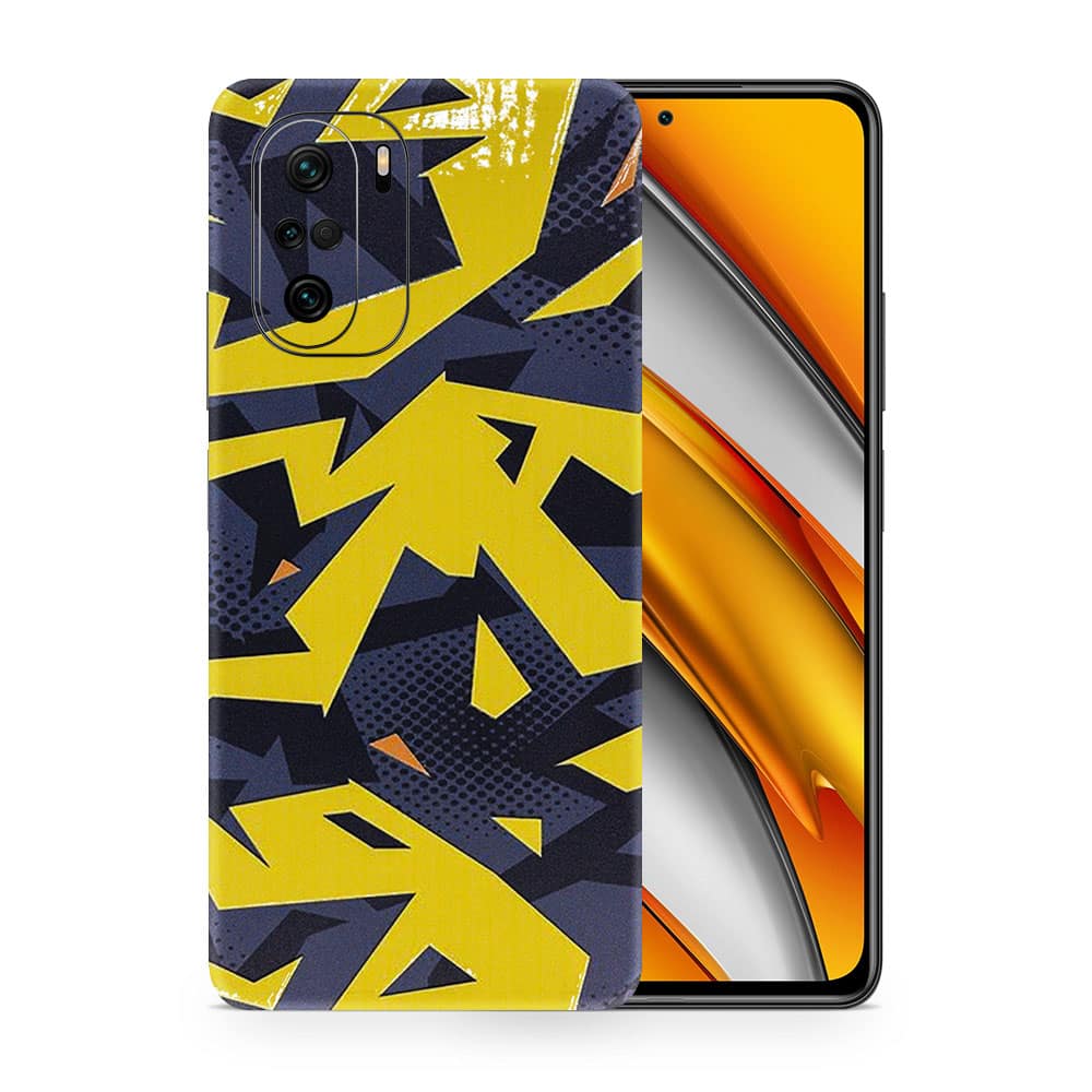 Poco F3 Abstract Yellow 3D Skin - WrapitSkin The Ultimate Protection!