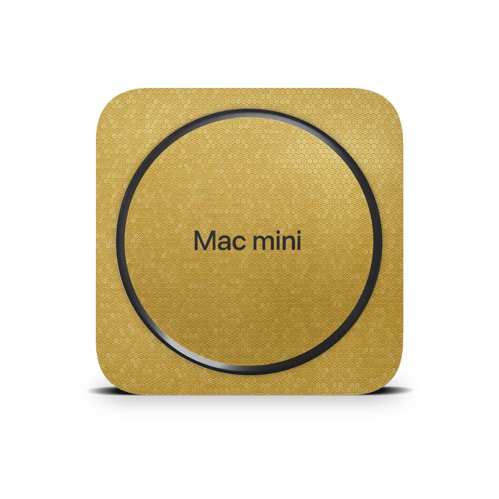 Mac Mini M2 Honeycomb Gold Skin - WrapitSkin The Ultimate Protection!