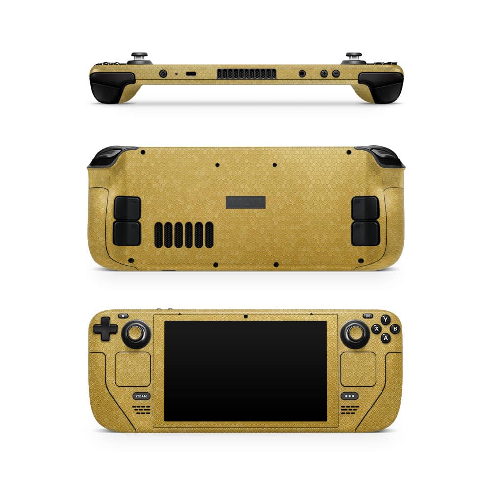Steam Deck Honeycomb Gold Skin - WrapitSkin The Ultimate Protection!
