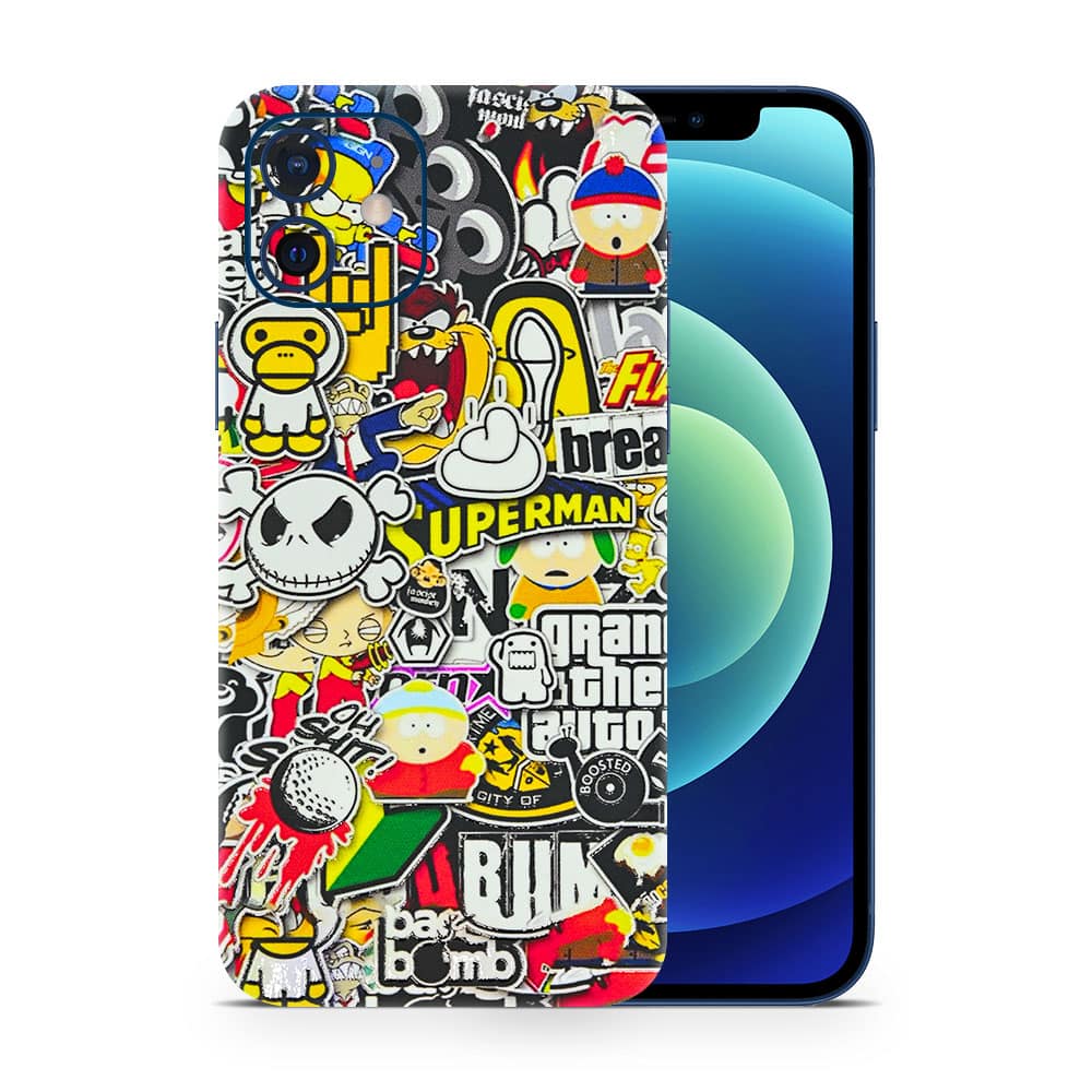 IPhone 12 Sticker Bomb 3D Skin - WrapitSkin The Ultimate Protection!