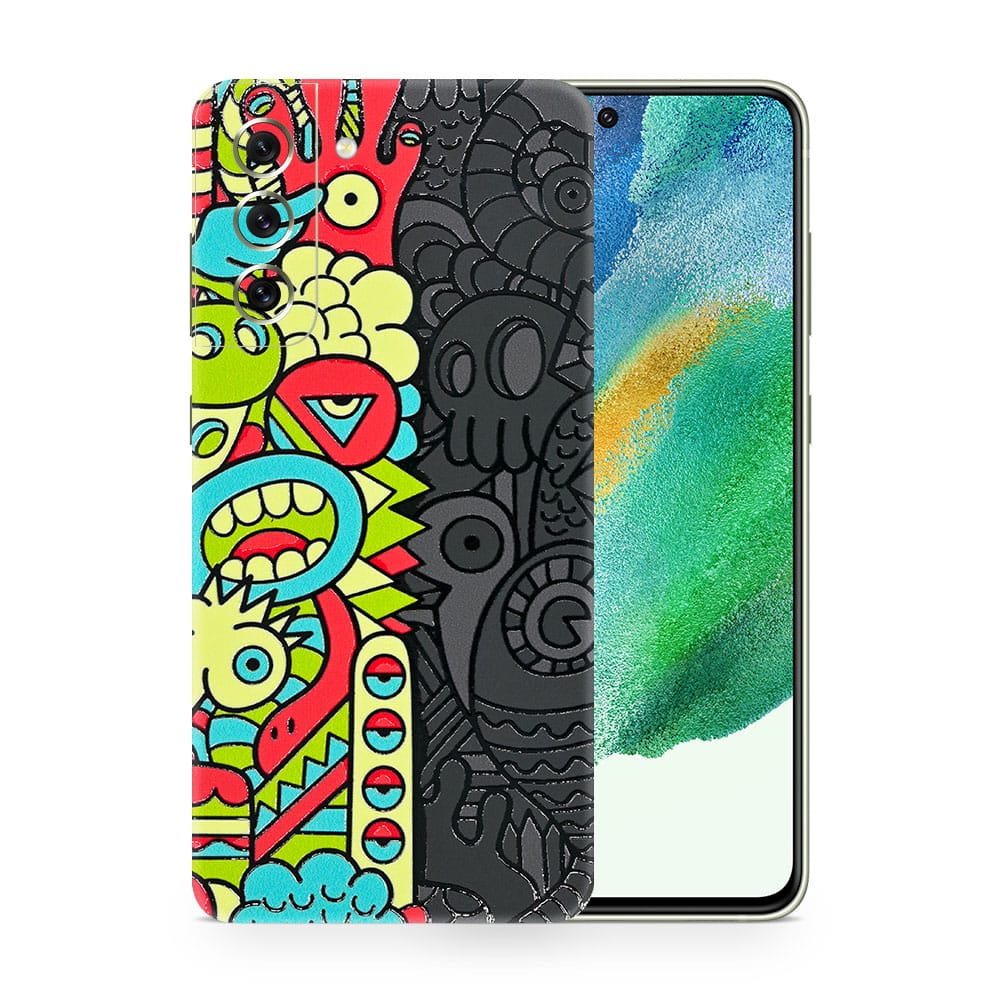 Galaxy S21 FE Hipster Doodle 3D Skin - WrapitSkin The Ultimate Protection!