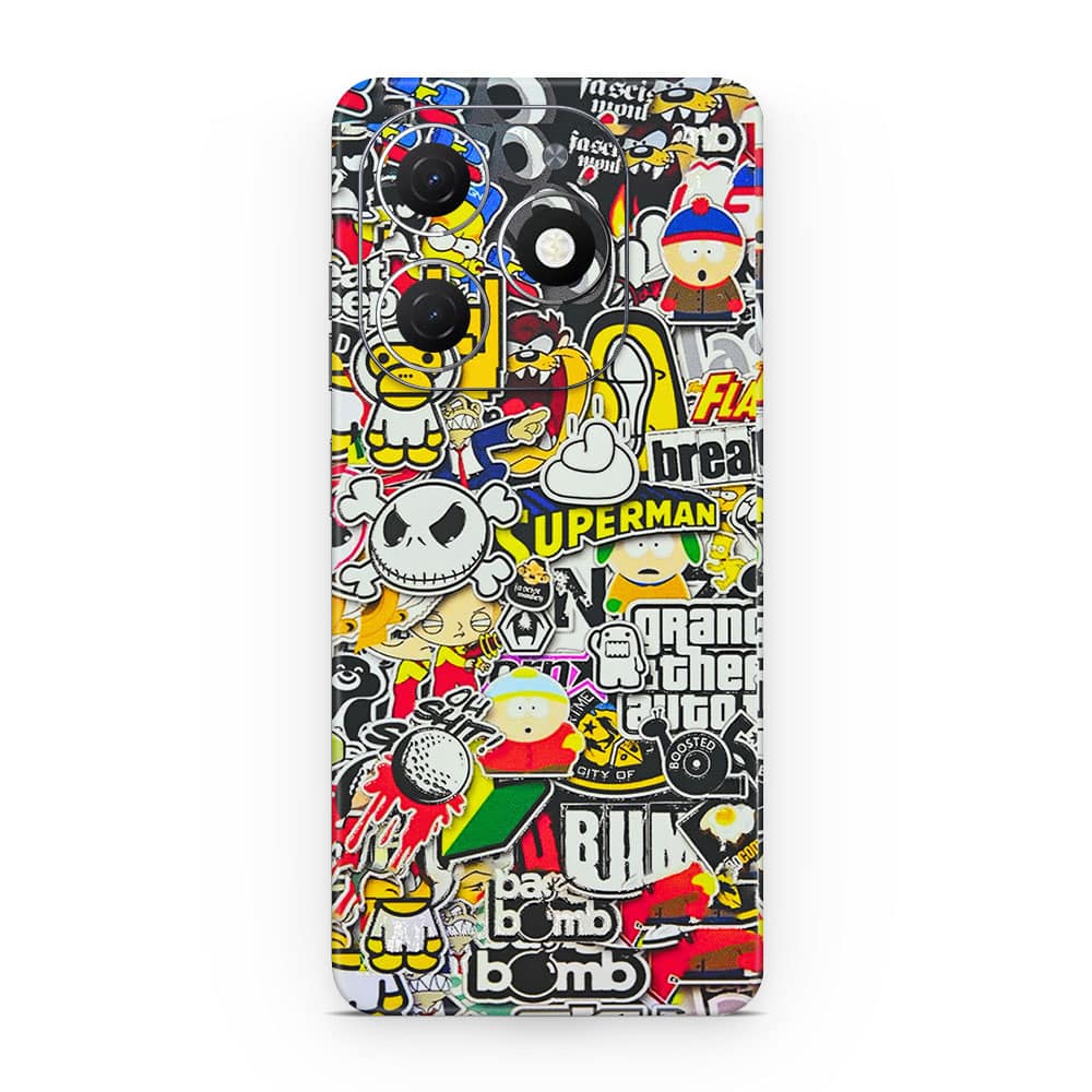Tecno Spark 20 Sticker Bomb 3D Skin - WrapitSkin The Ultimate Protection!